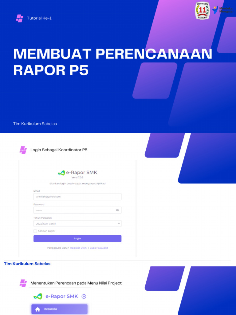 Tutorial 1 - Membuat Perencanaan Pada Rapor P5 | PDF