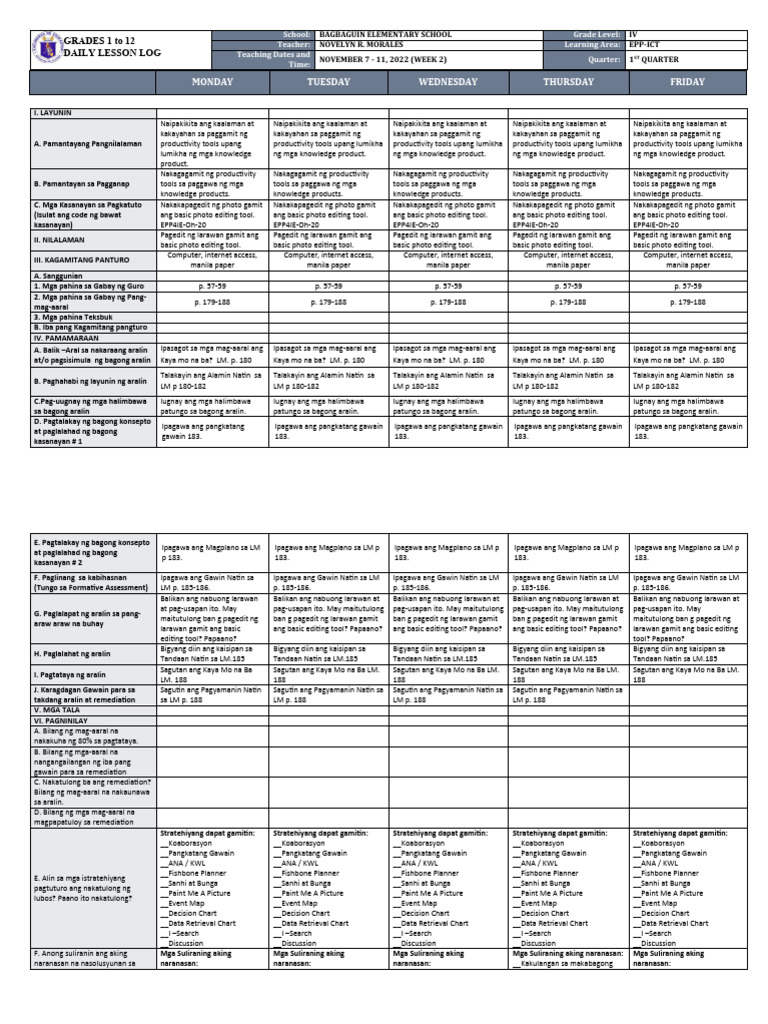 DLL - Epp-Ict 4 - Q1 - W2 | PDF