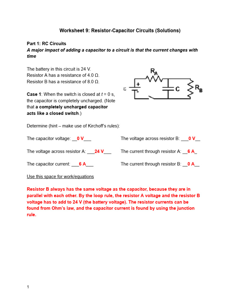 9 RC Circuits Only Solutions 1 | PDF | Electrical Network | Resistor