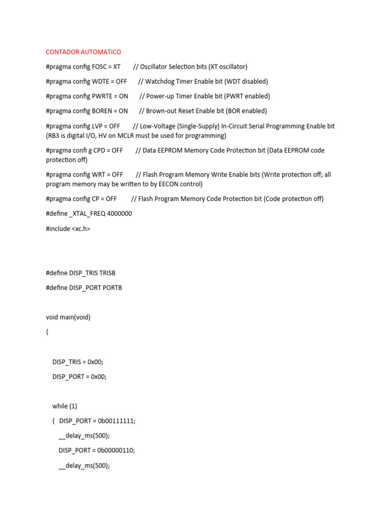 Labo 2 Codigos Del Display | PDF | Digital Electronics | Computing