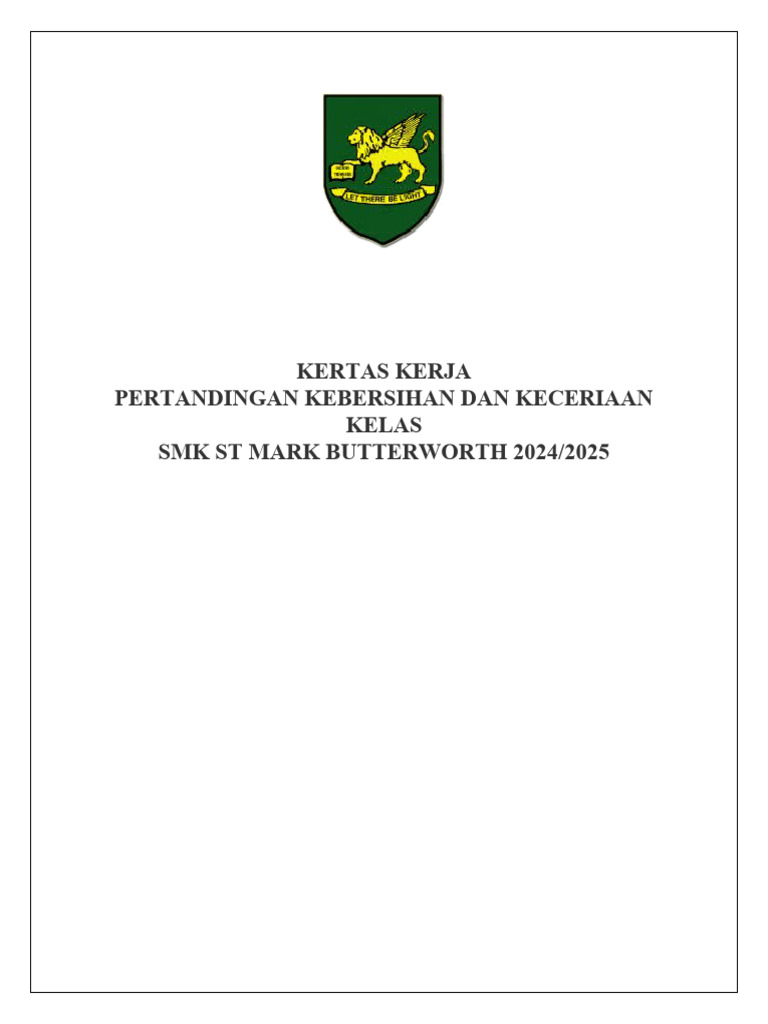 Pertandingan Kebersihan Kelas SMK St Mark | PDF