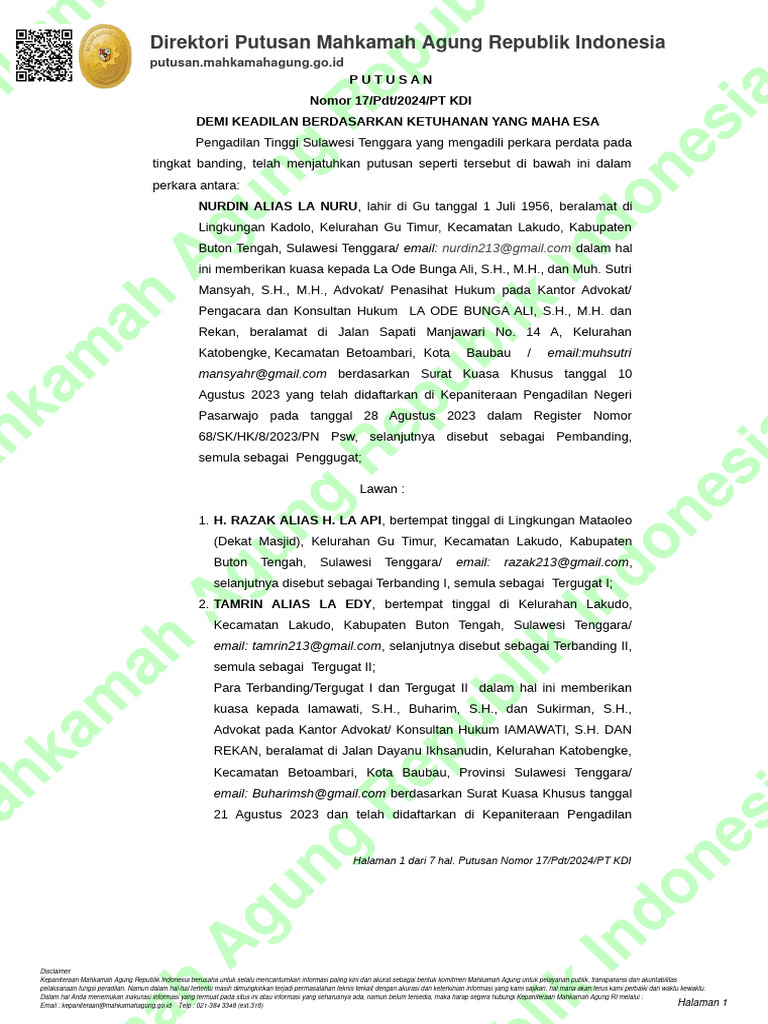 Putusan 17 PDT 2024 PT Kdi 20240705191147 | PDF