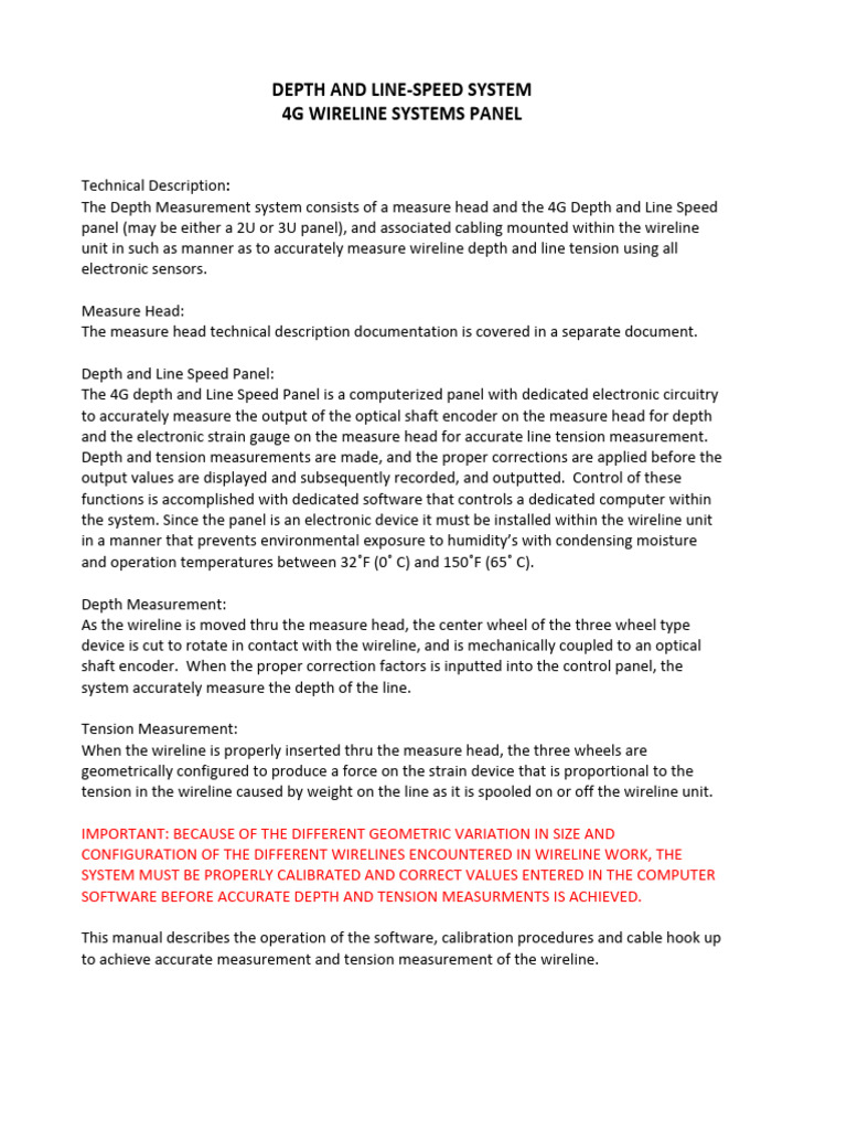 Manual - 4G Wireline Depth Panel, V5.0 | PDF | Computer Monitor | Booting