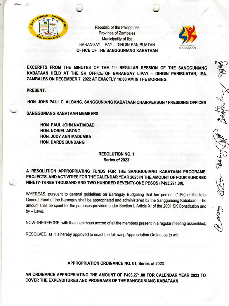 Approved SK ABYIP 2023 | PDF