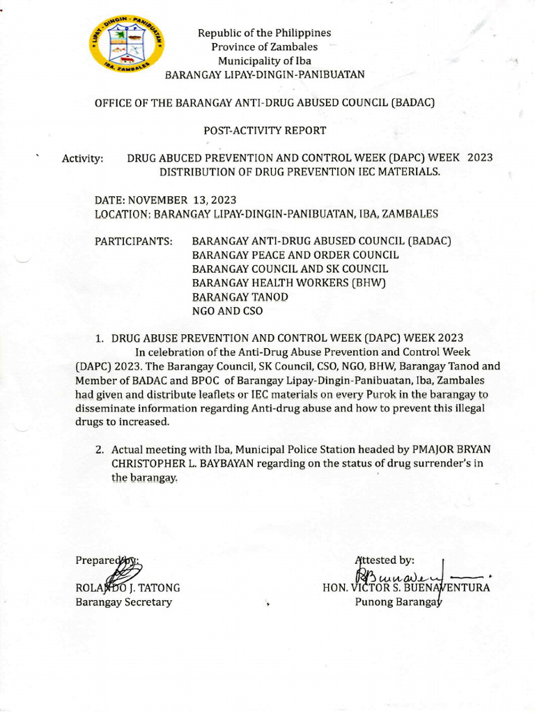 Activity Report On Badac | PDF