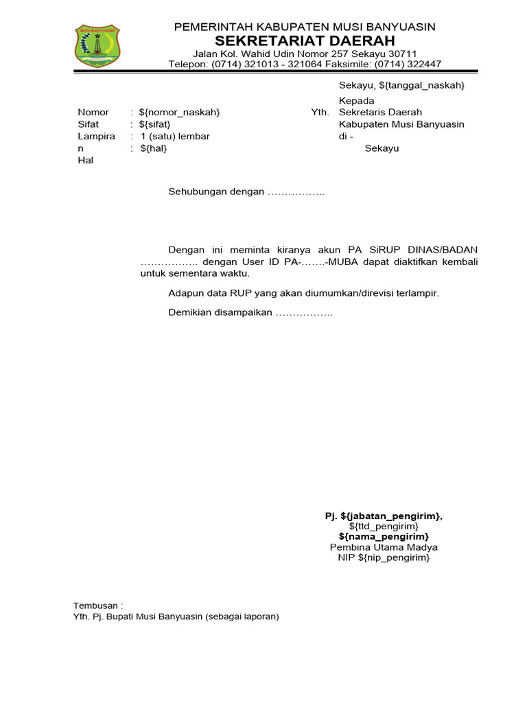 Template Surat Permohonan | PDF