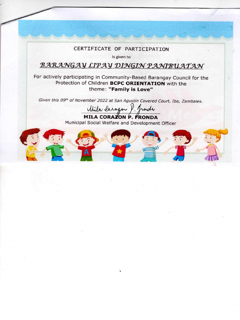 BCPC Certificate Orientation | PDF