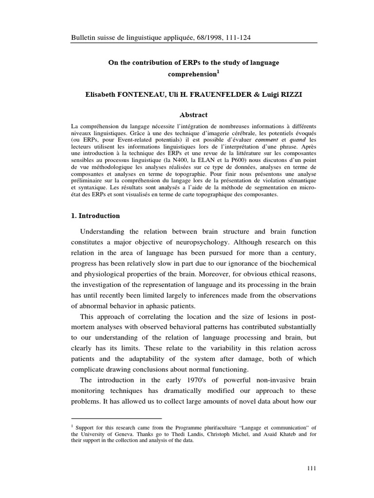 Unige 83270 Attachment01 | PDF | Event Related Potential | Psycholinguistics