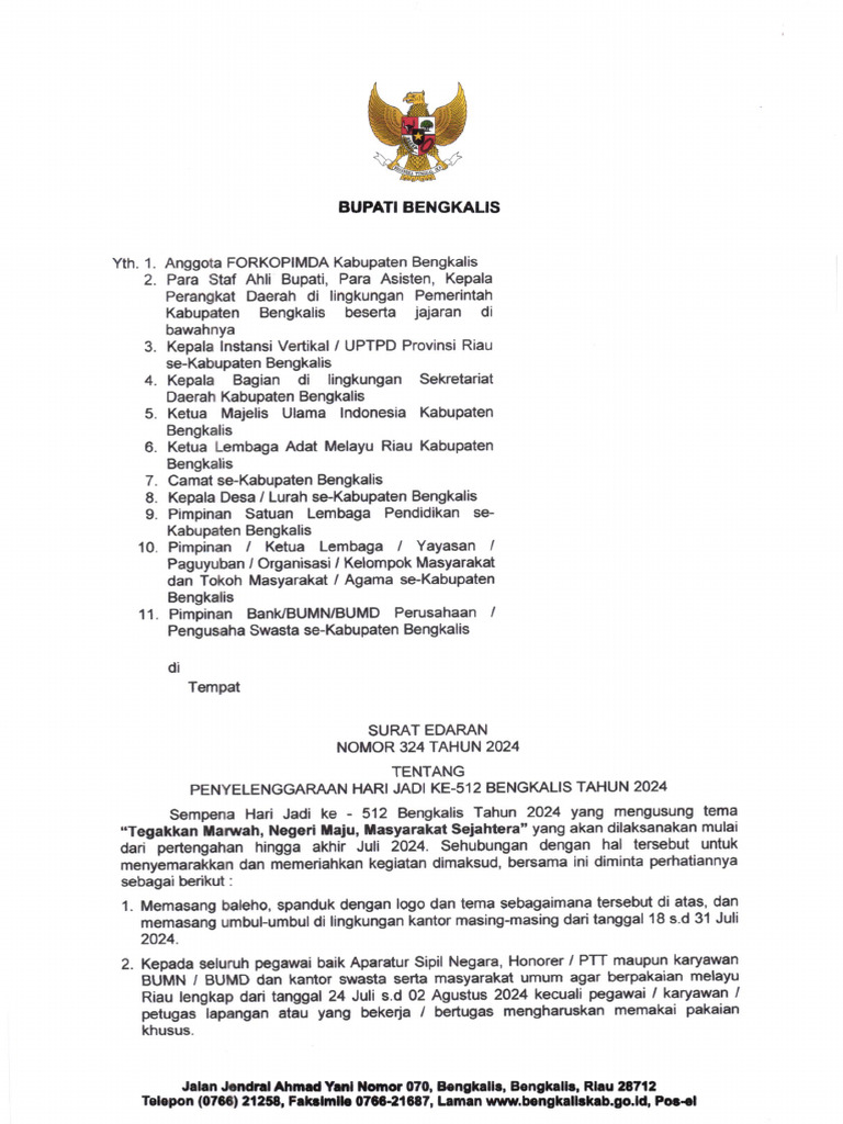 Surat Edaran HJB Ke-512 Bengkalis | PDF | Griya & Taman | Sains & Matematika