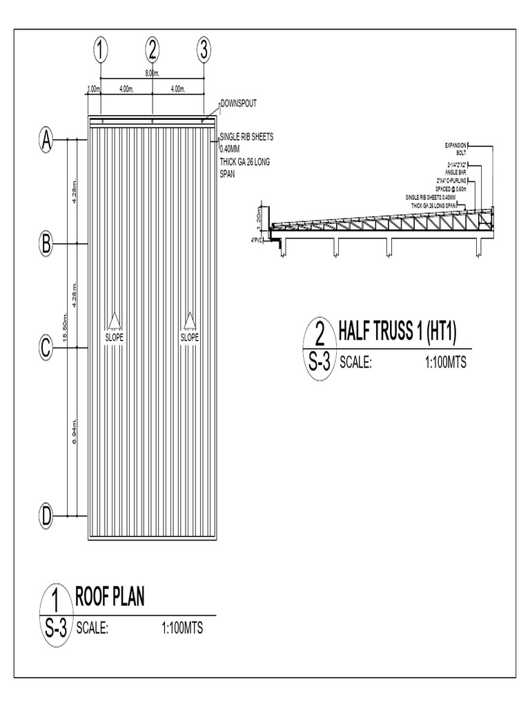 Half Truss 1 (Ht1) : Scale: 1:100MTS | PDF