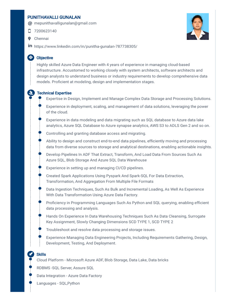 Punitha CV-2 | PDF | Databases | Microsoft Azure