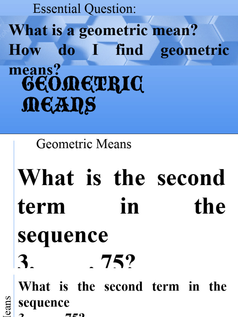 Geometric Means | PDF