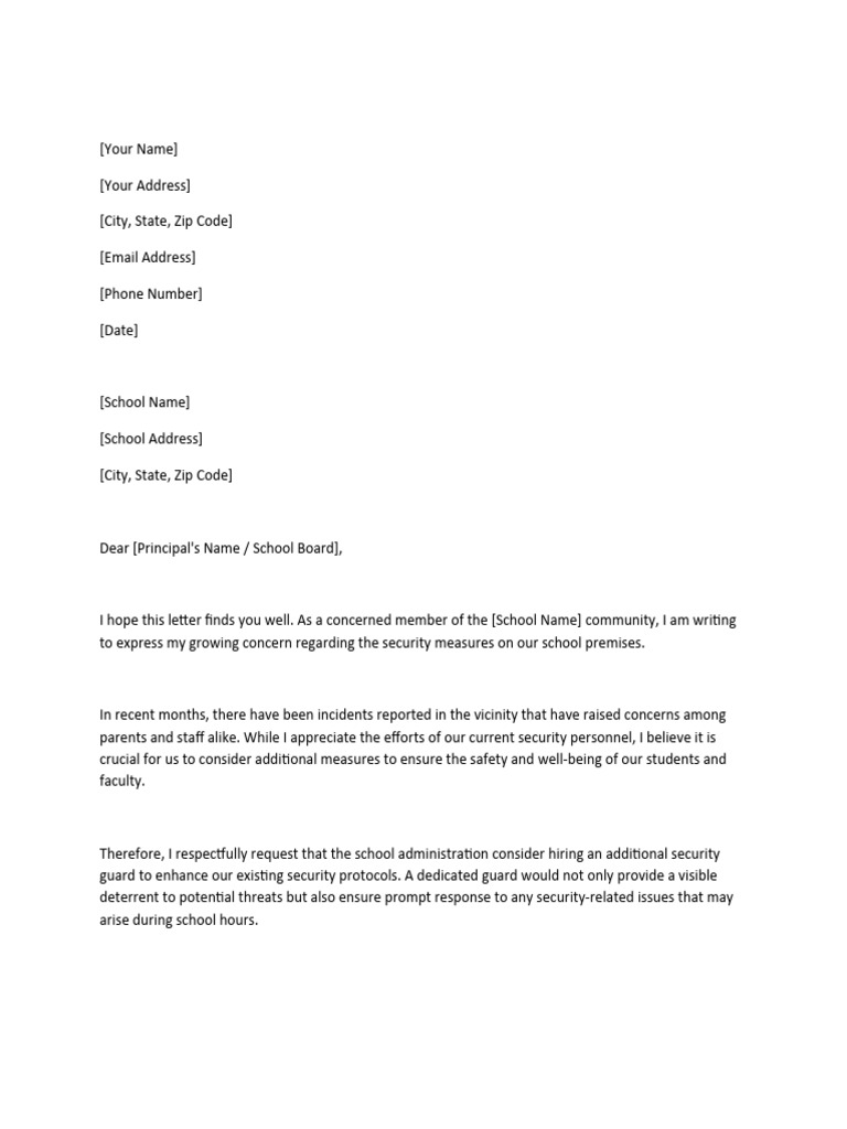 Letter For Security | PDF