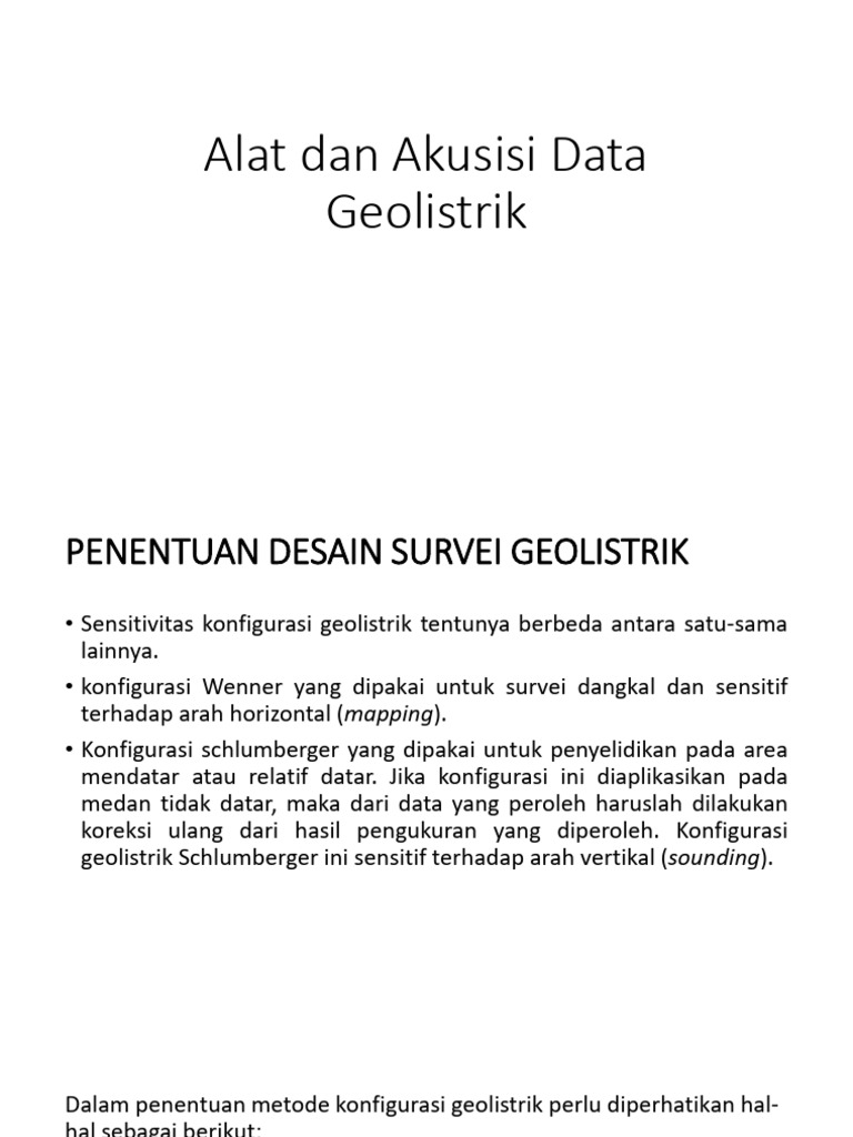 Alat Dan Akusisi Data Geolistrik | PDF | Sains & Matematika