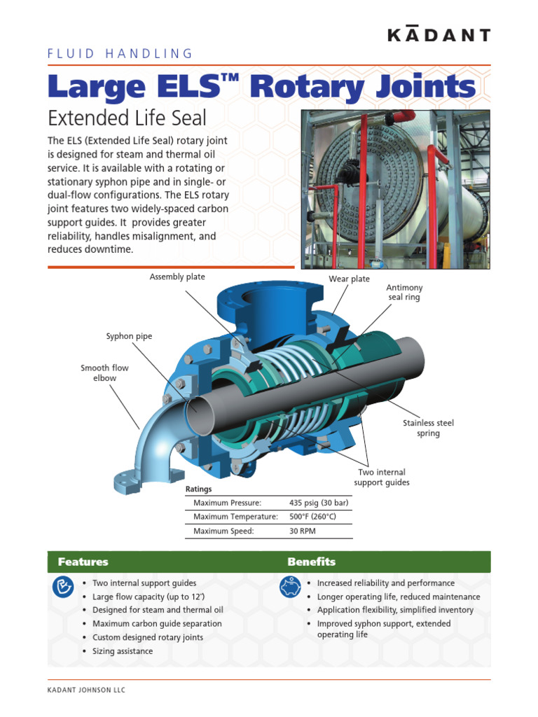 Large ELS Rotary Joints Brochure | PDF | Pipe (Fluid Conveyance ...