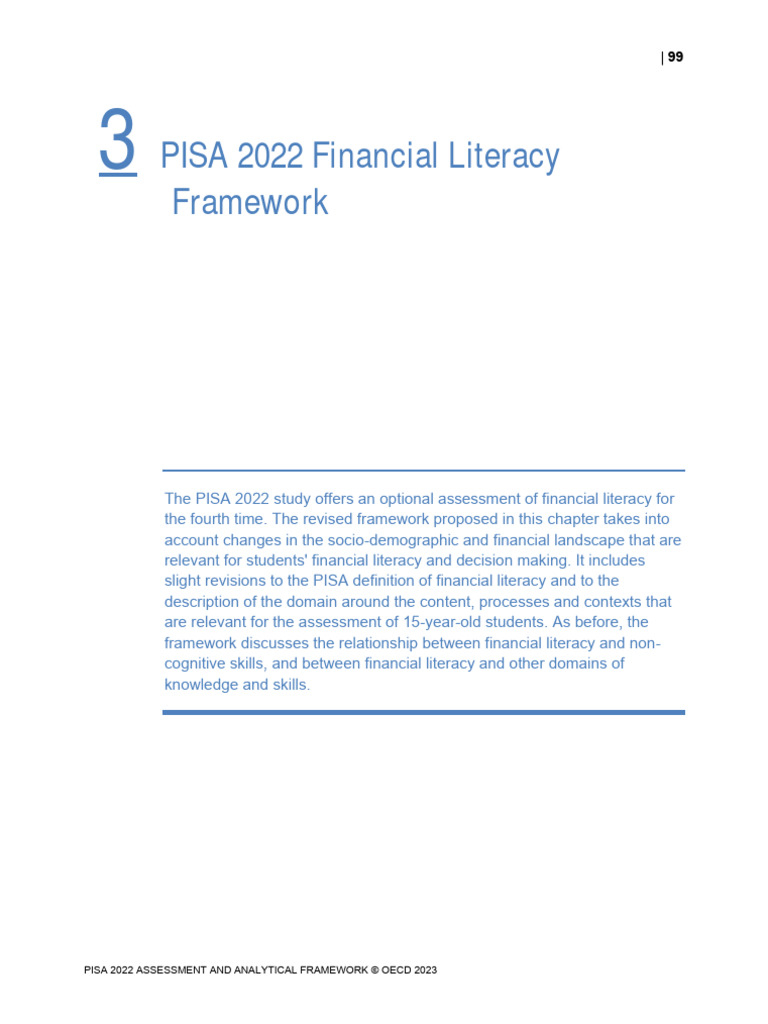 PISA 2022 Financial Literacy Framework | PDF | Financial Literacy ...