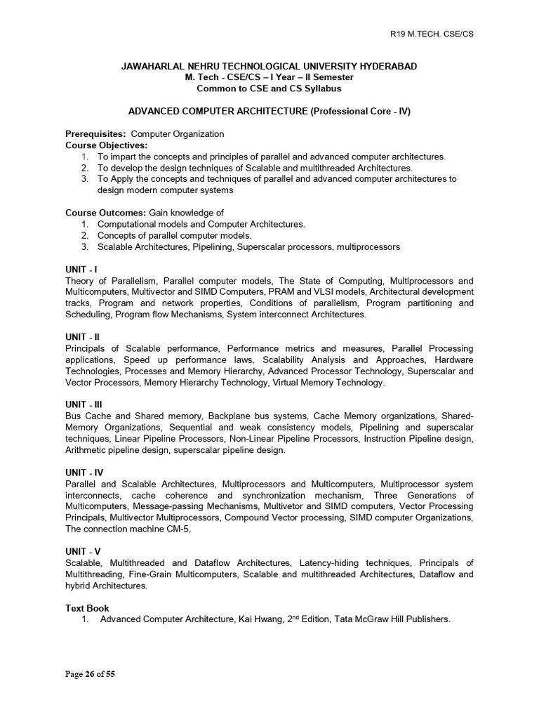 ACA Syllabus | PDF | Parallel Computing | Central Processing Unit