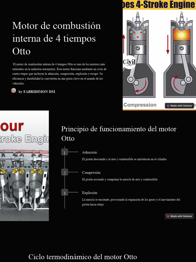 Motor de Combustion Interna de 4 Tiempos Otto | PDF | Motor de combustión interna | Motores