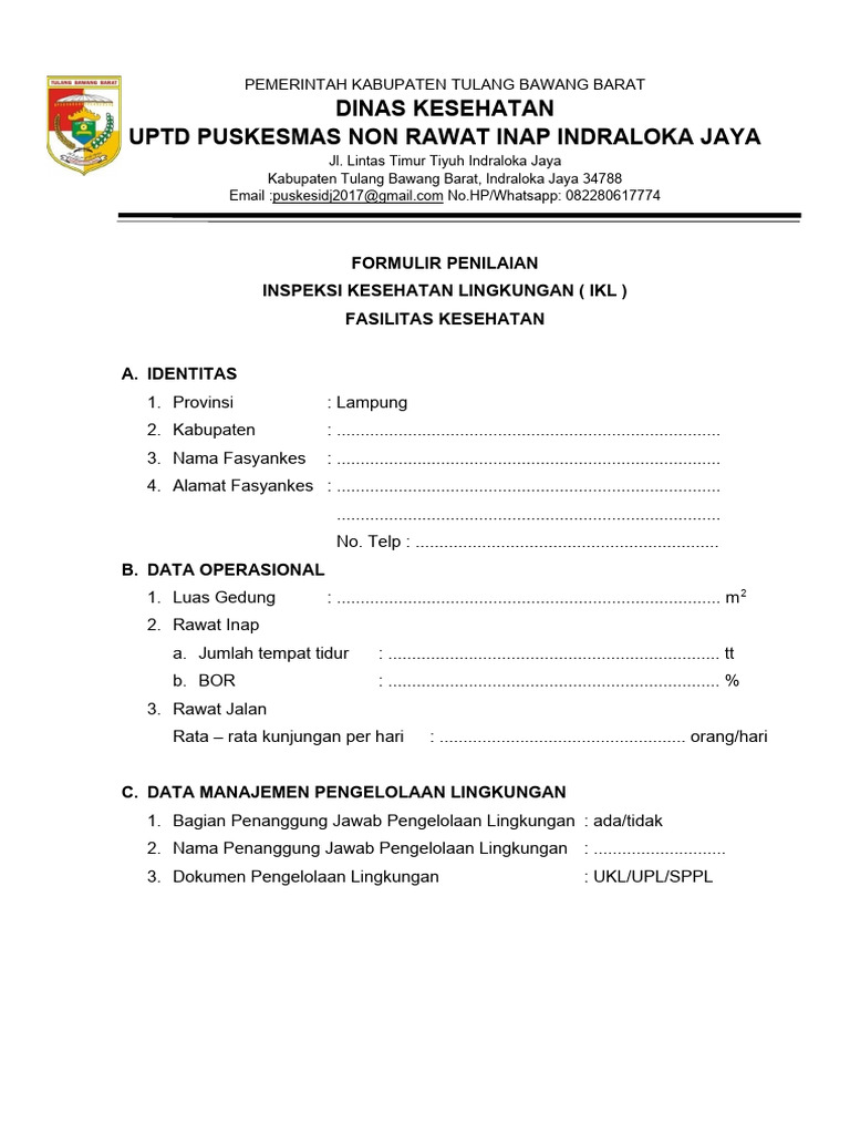 FORM IKL FASYANKES - Edit | PDF