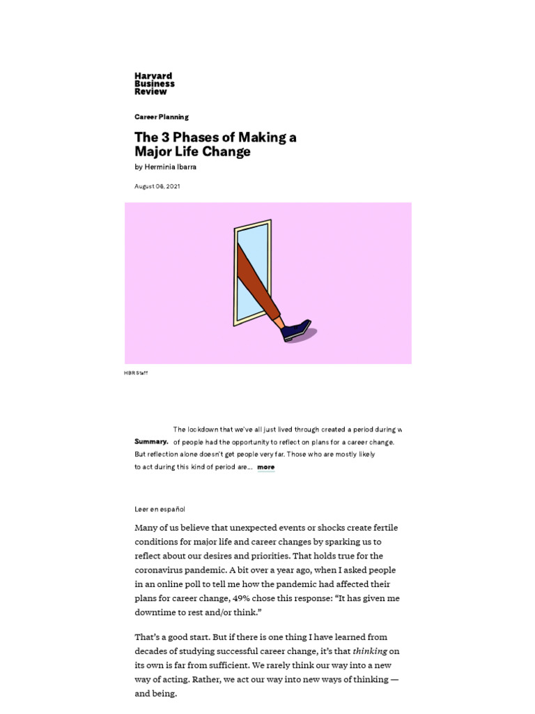 The 3 Phases of Making A Major Life Change | PDF | Motivation ...