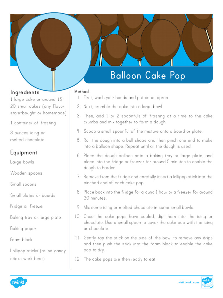 Us Ss 131 No Bake Balloon Cake Pop Recipe - Ver - 7 | PDF | Cooking ...