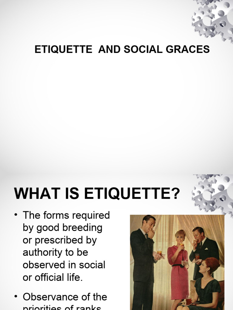 Etiquette and Social Graces | PDF | Lunch | Conversation