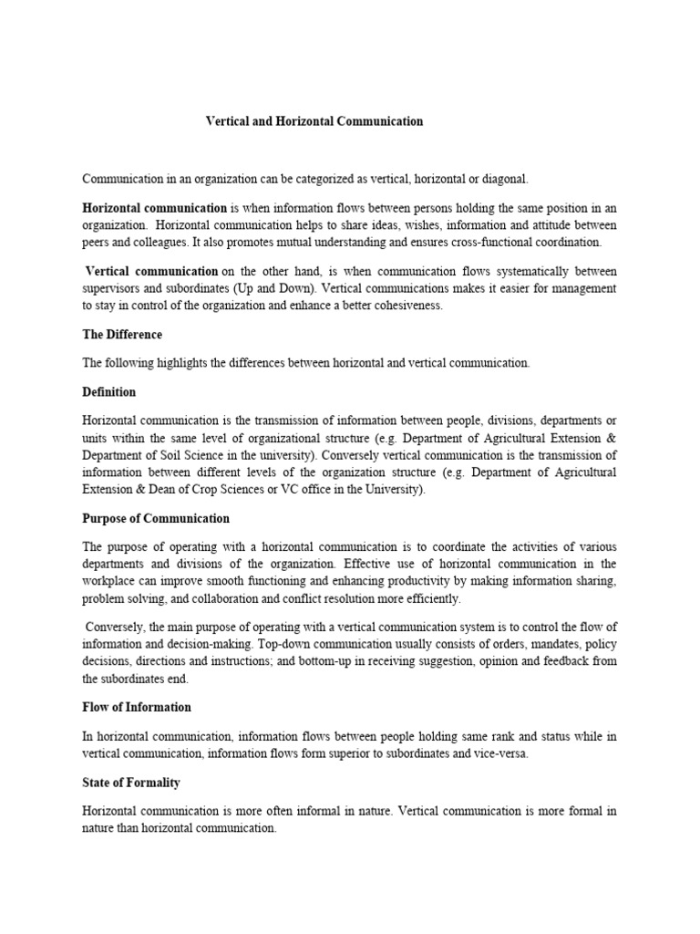 AE 705 Fall Lecture 11 Vertical and Horizontal Communication | PDF ...
