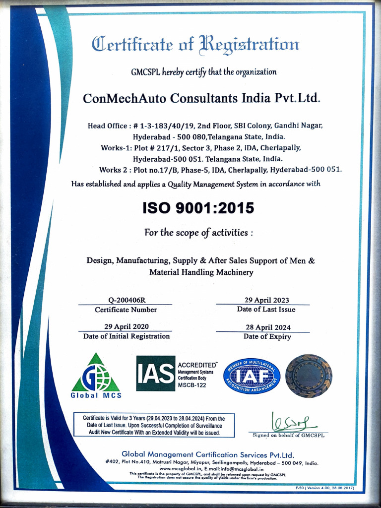 ISO Certificate | PDF | Iso 9000 | Quality Management