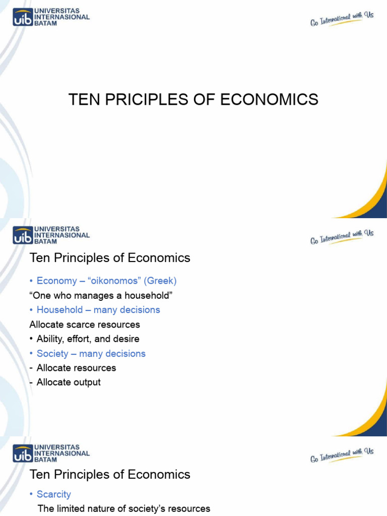 Meeting 1 - Ten Principle of Economics | PDF | Market (Economics) | Economics