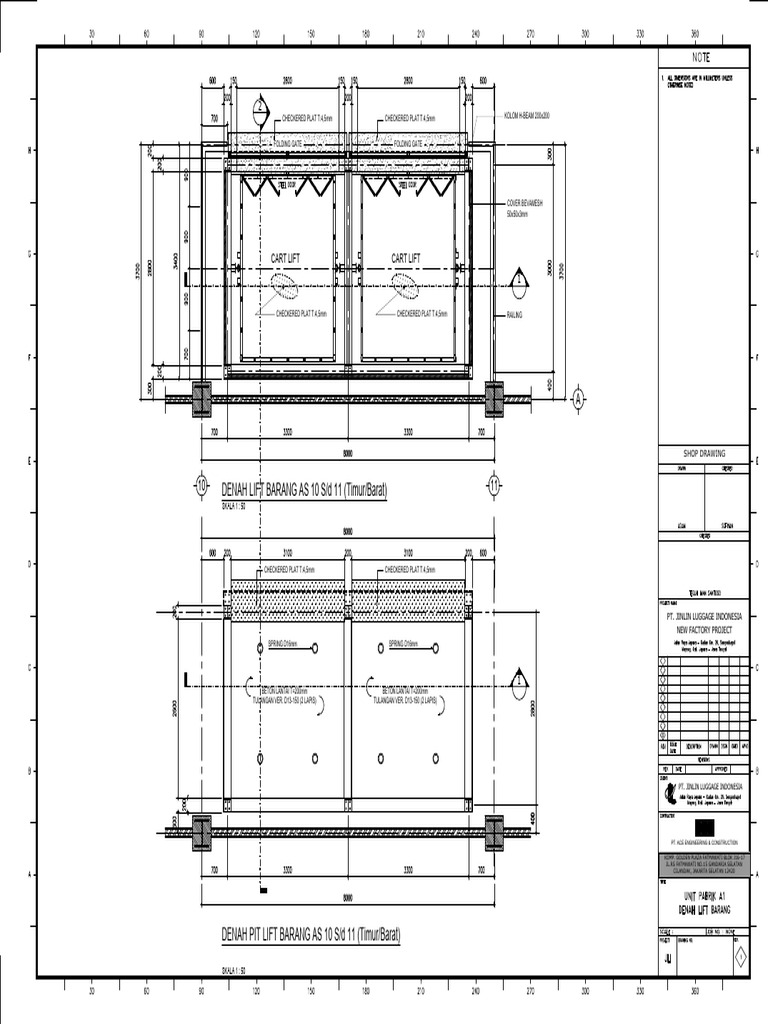 Denah Pit Lift Timur Dan Barat | PDF