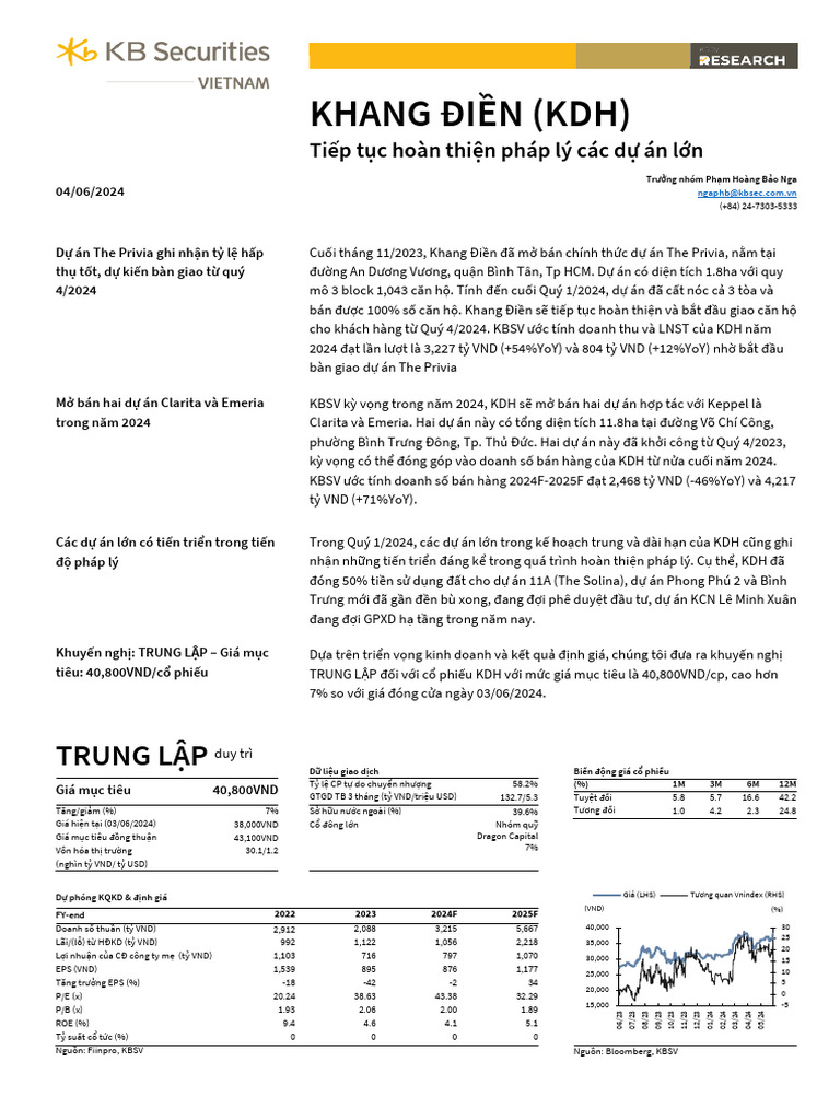 KBSV KDH Baocaocapnhat 20240604 | PDF