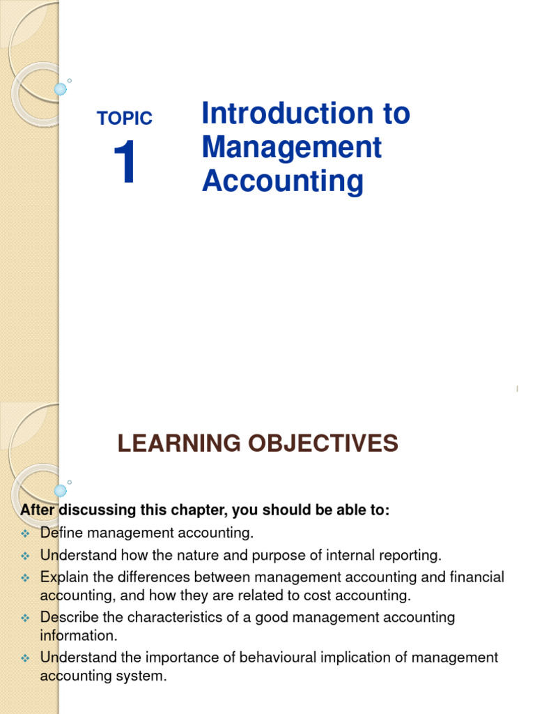 Topic 1 - Intro To Cost and Management Accounting | PDF | Strategic ...
