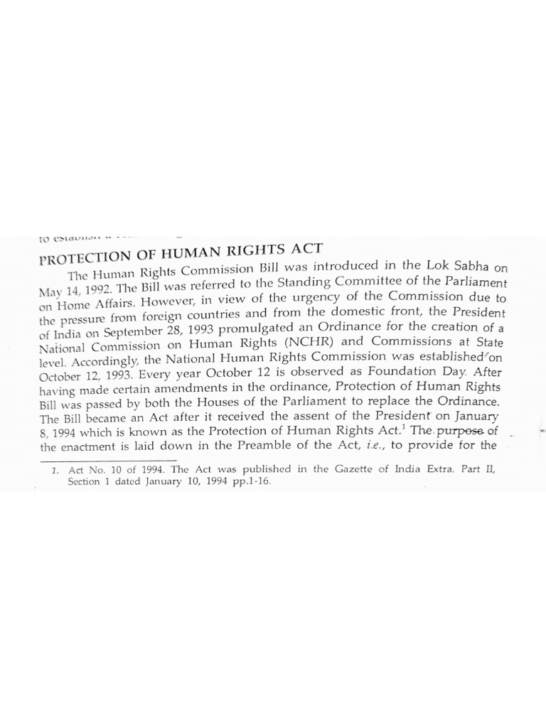 Protection of Human Rights Act | PDF