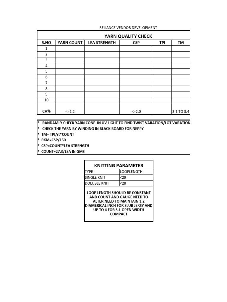 Venor Development Chart and Check List - New | PDF | Seam (Sewing) | Sewing