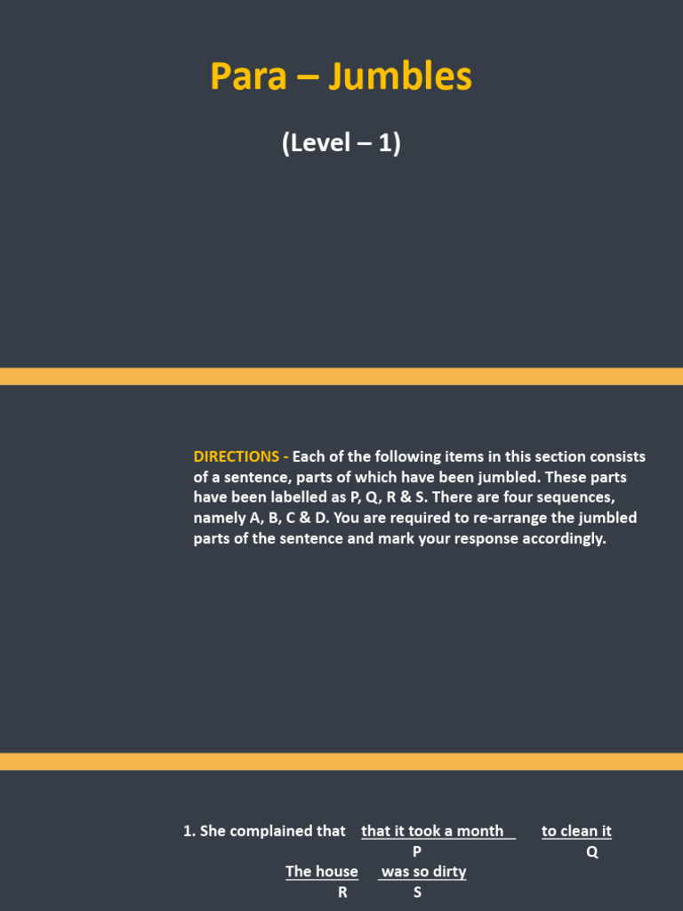 Sentence Jumble Exercises for Practice | PDF | Travel | Foreign ...