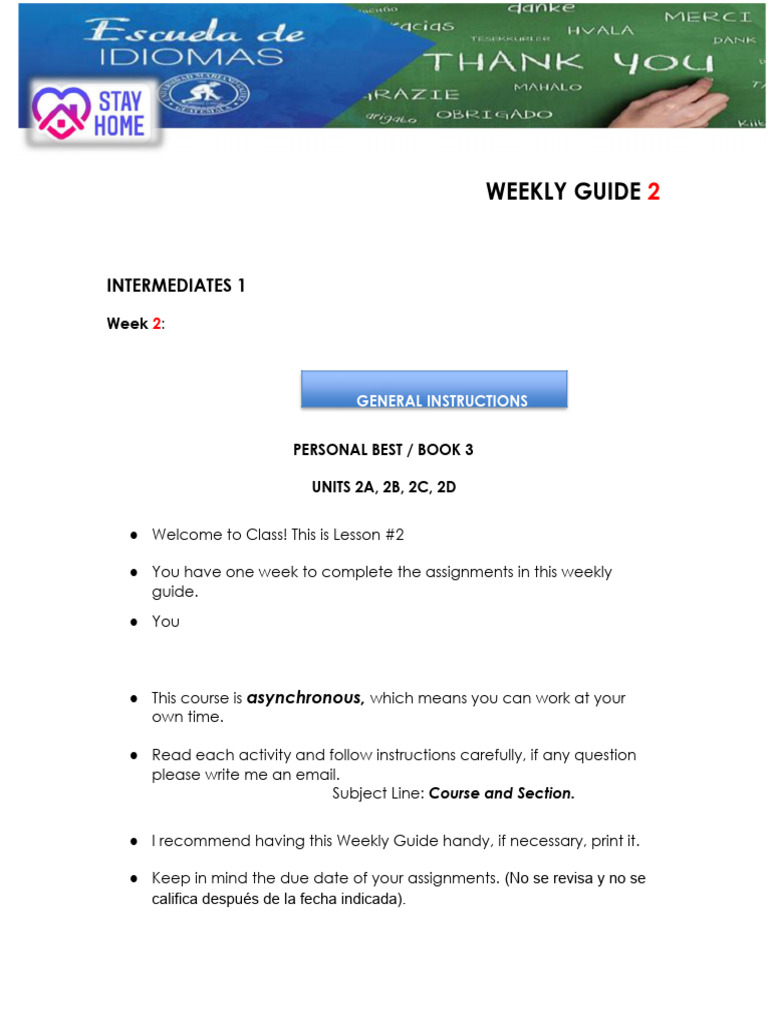 Weekly - Learning - Guide 1 - Inter | PDF | Adjective | Adverb