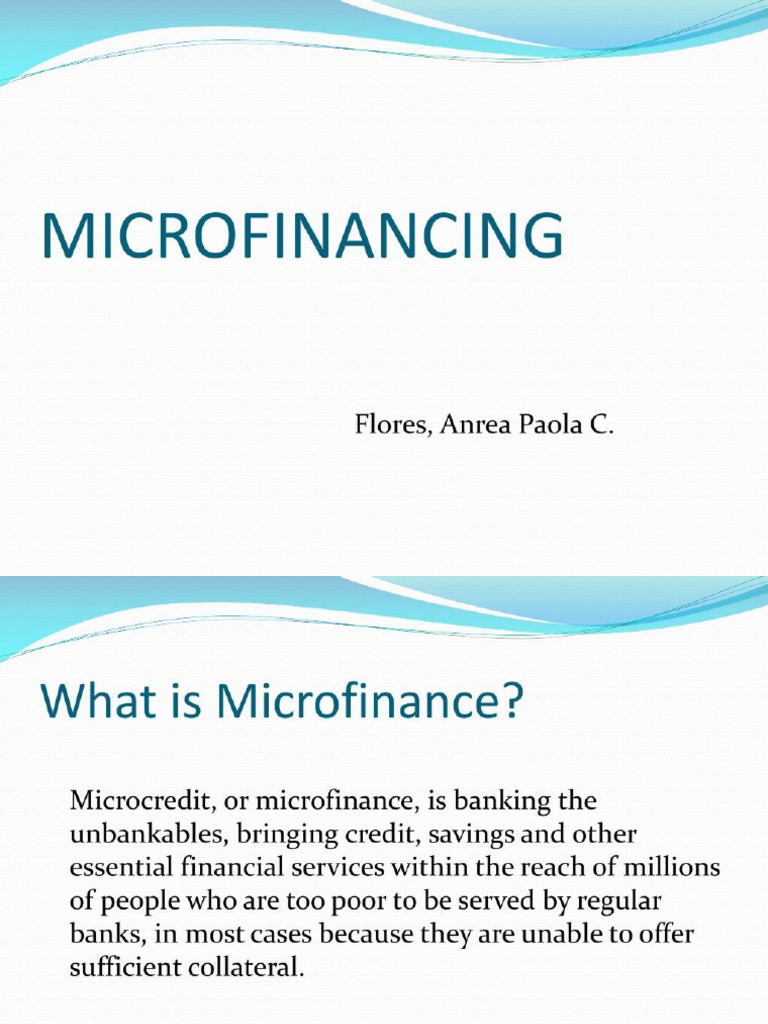 Microfinancing Module 2 | PDF