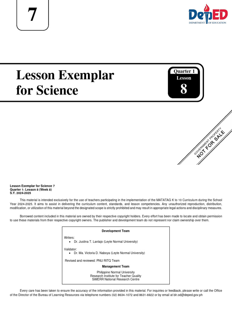Q1 LE Science 7 Lesson 8 Week 8 | PDF | Solubility | Ph