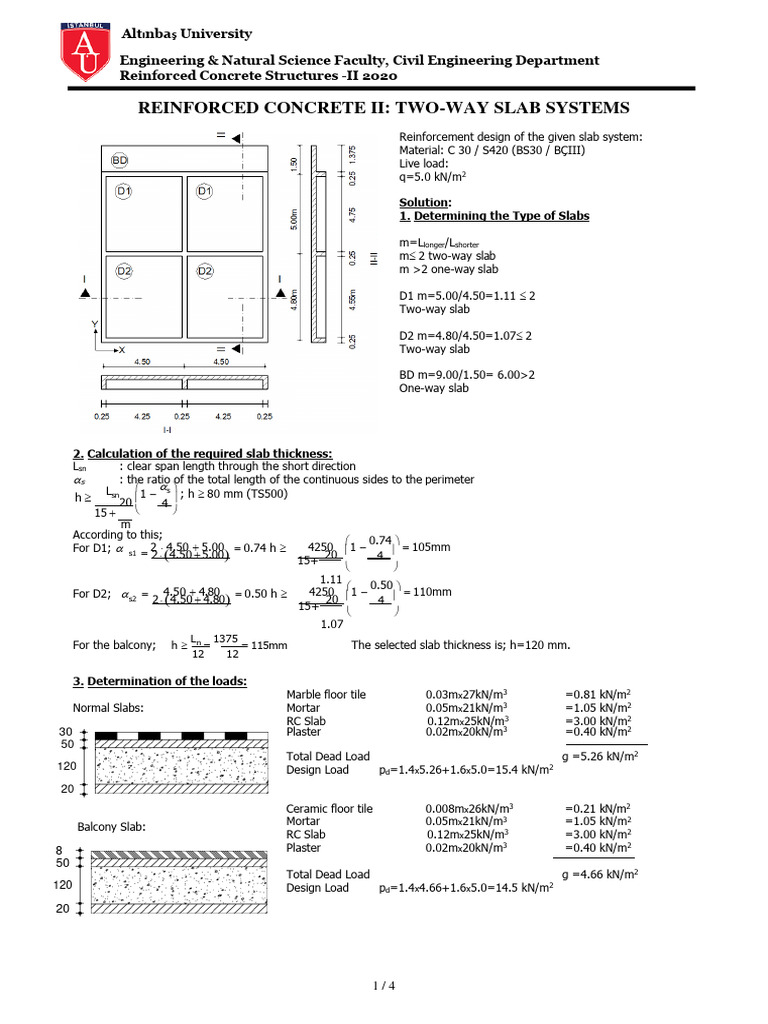 Two-Way Slab Design Calculations | PDF | Structural Engineering ...