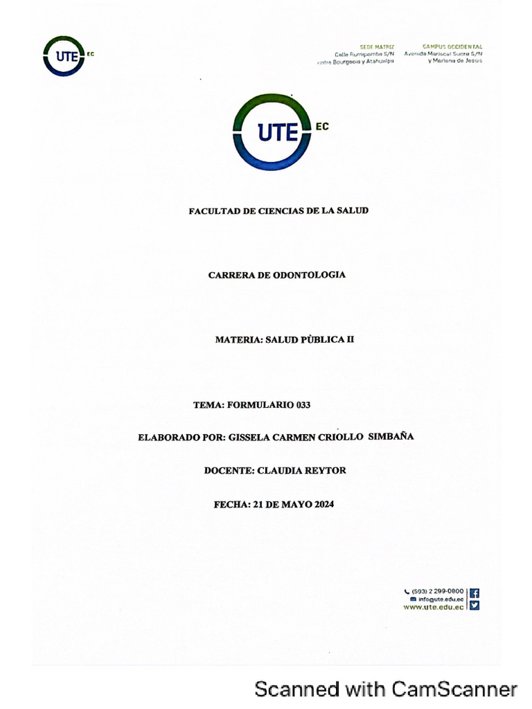 Formulario 033 | PDF