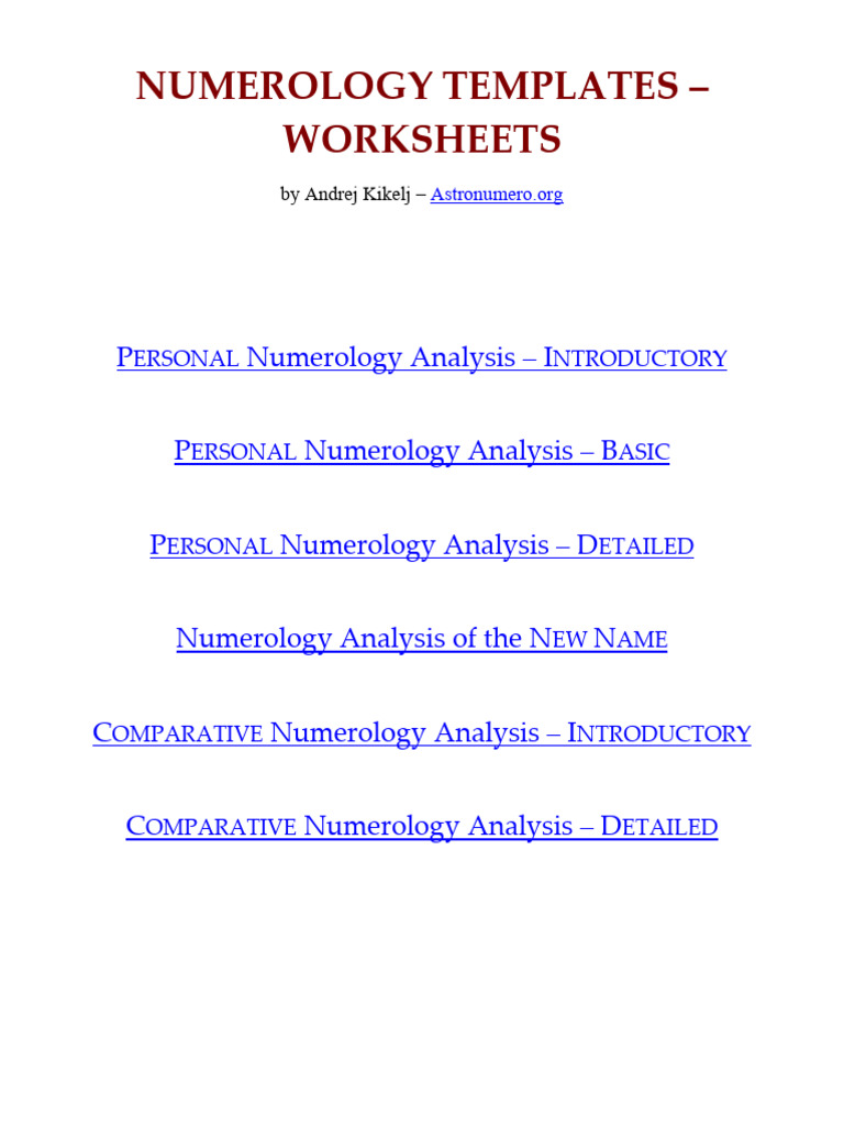 6 Numerology Templates | PDF | Anger | Consonant