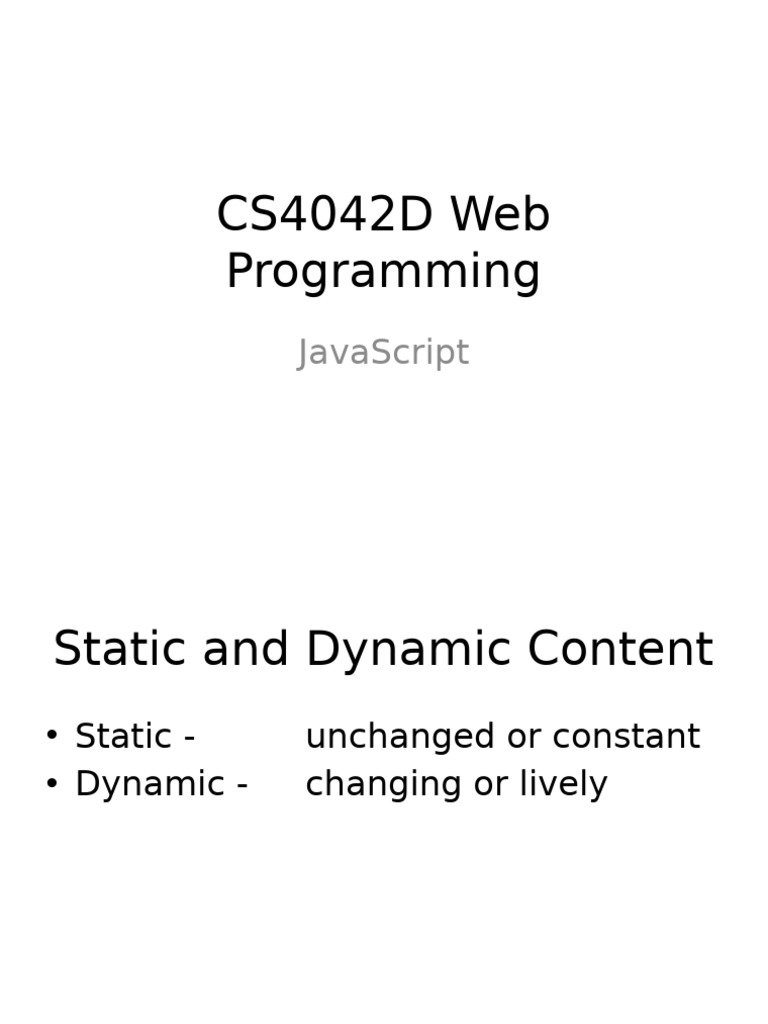 Javascript 1 | PDF | Dynamic Web Page | Java Script Javascript 1 | PDF | Dynamic Web Page | Java Script