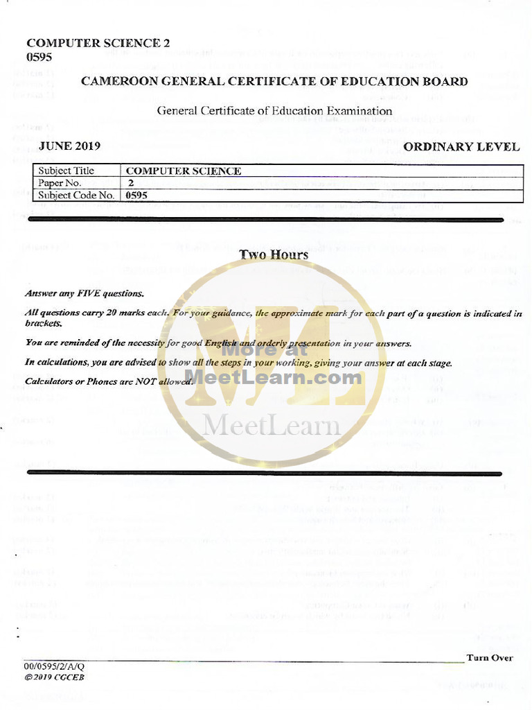 Gce Ol CSC Paper 2 Essay-1-4 | PDF