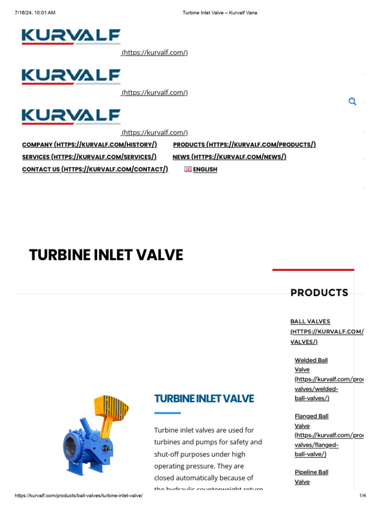 Turbine Inlet Valve Specifications | PDF | Valve | Manufactured Goods