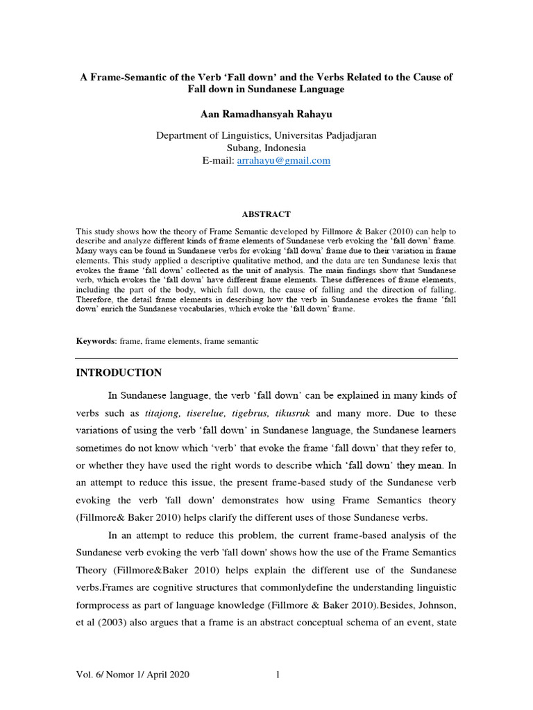 A Frame | PDF | Semantics | Word