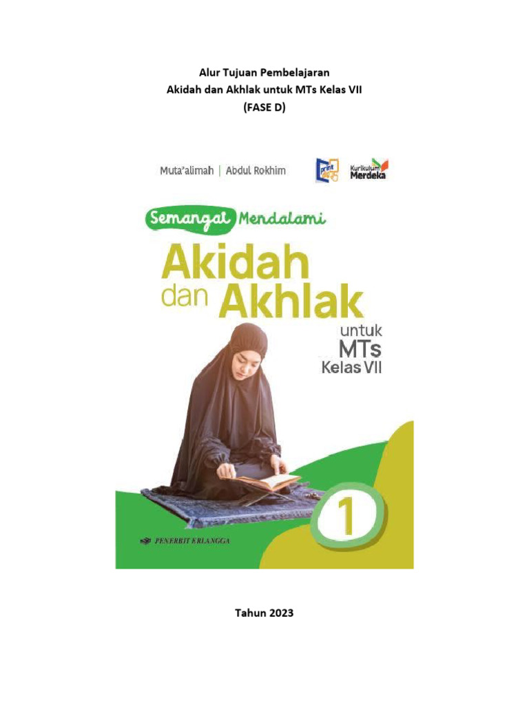 SEMANGAT MENDALAMI AKIDAH & AKHLAK MTS KLS.7 - KM-ATP (Alur Tujuan Pembelajaran) - ATP Akidah ...