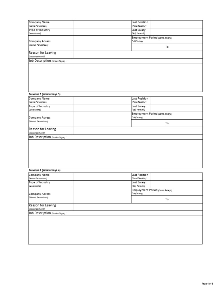 FM-HRGA-003 Application Form P4 | PDF