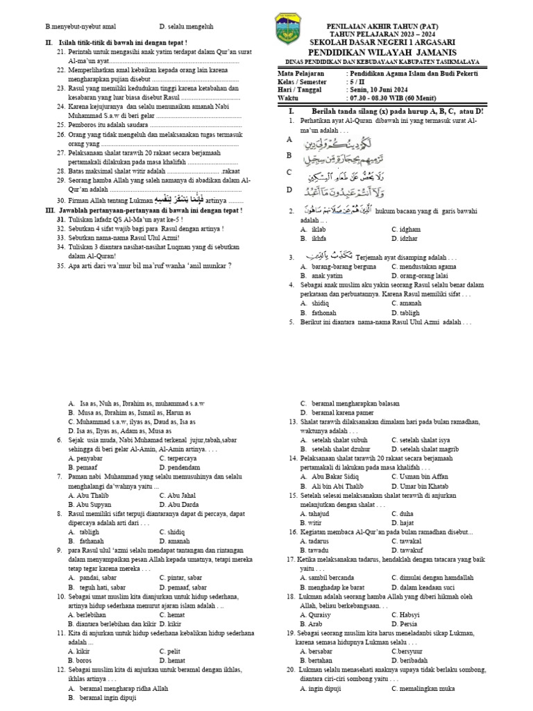 Pat Pai KLS 5 Puspahiang | PDF | Agama & Spiritualitas