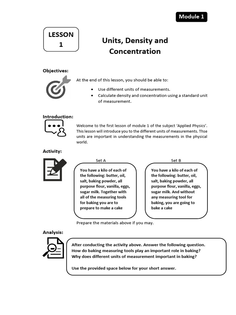 Applied Physics. Lesson 1 | PDF | Mole (Unit) | Kilogram