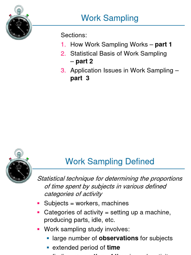 6 Work Sampling Ams Apr17 17 - p1 | PDF | Sampling (Statistics ...